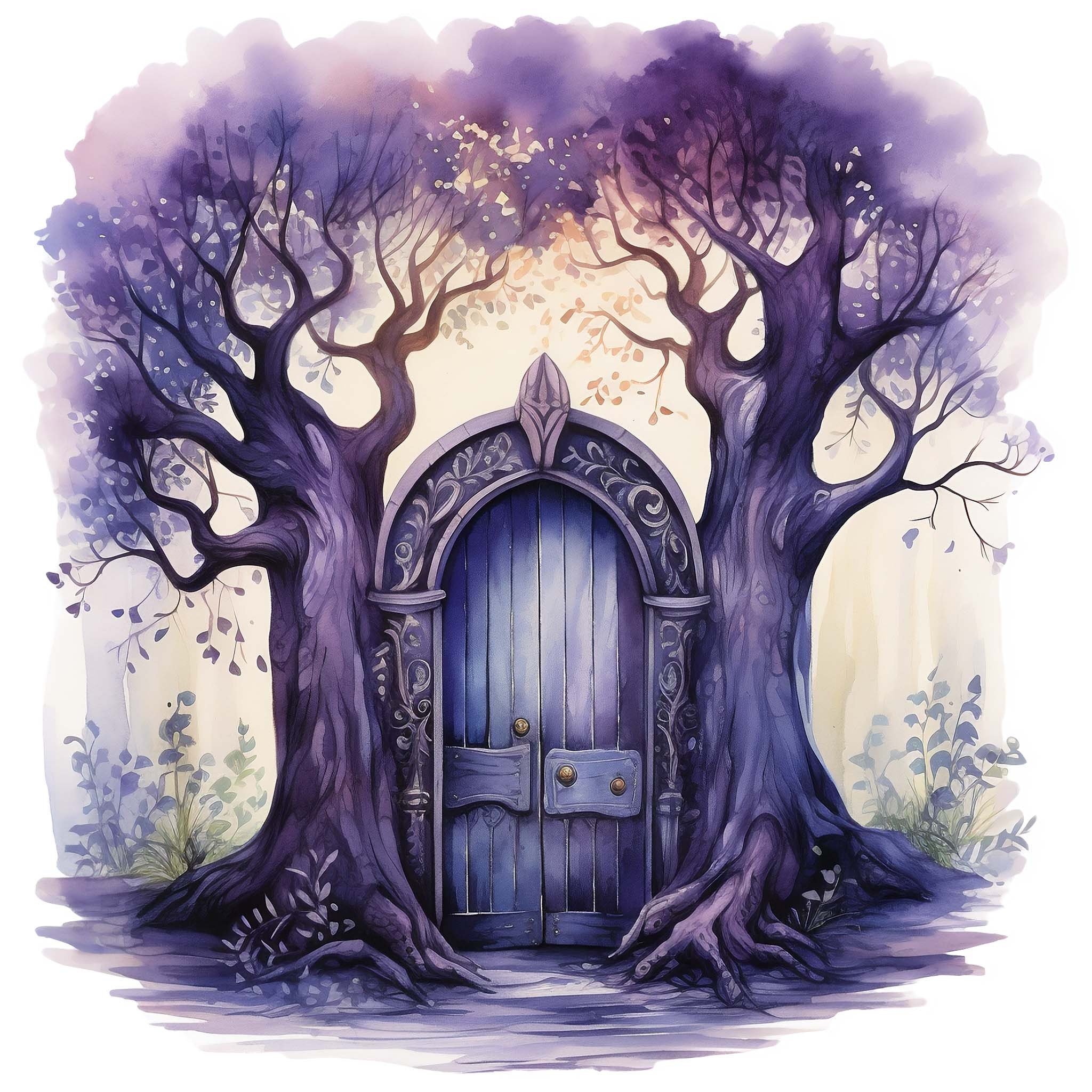 10 Secret Realm Fantasy Watercolor Clipart Graphics Printable PNG Files ...