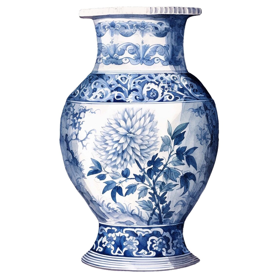 10 Chinoiserie Vase Clipart Watercolor Graphics Digital Download PNG ...
