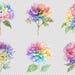 10 Watercolor Pastel Rainbow Flowers Clipart - Printable PNG Files ...