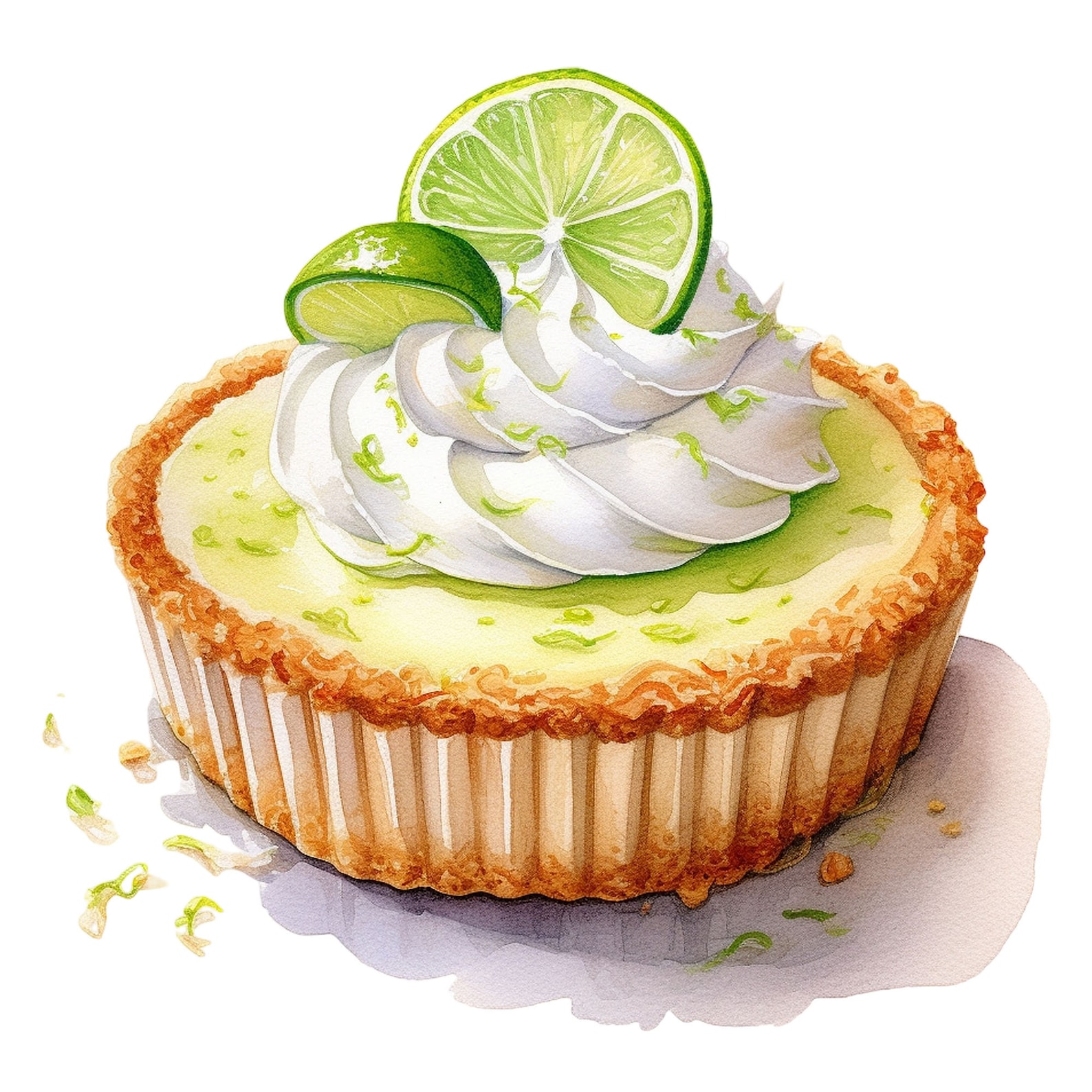 10 Watercolor Key Lime Pie Clipart Digital (Instant Download) - Etsy