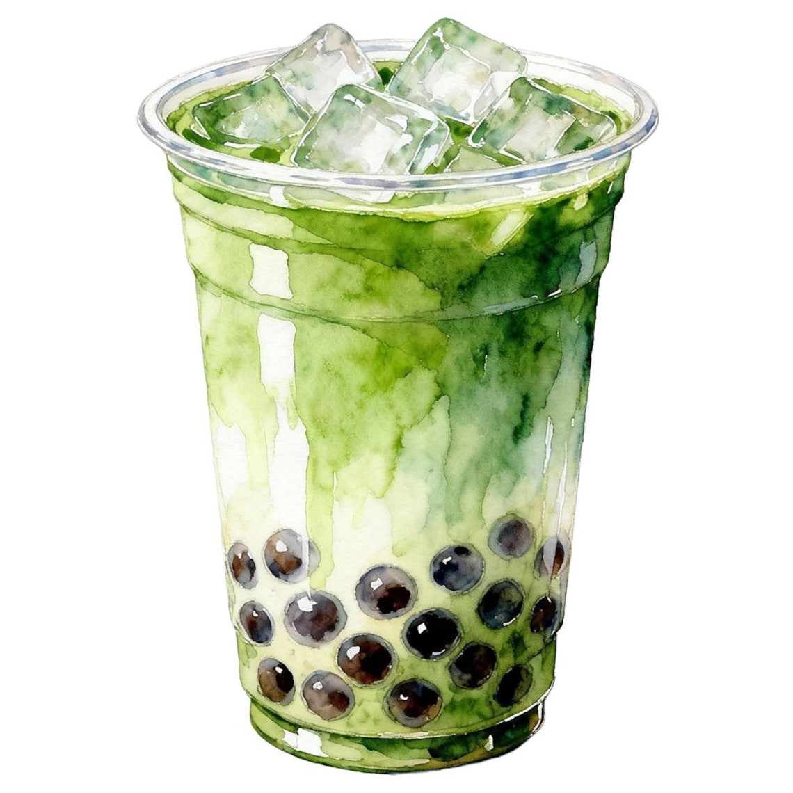 20 Watercolor Green Tea Matcha Clipart Graphics - Digital Download PNG ...