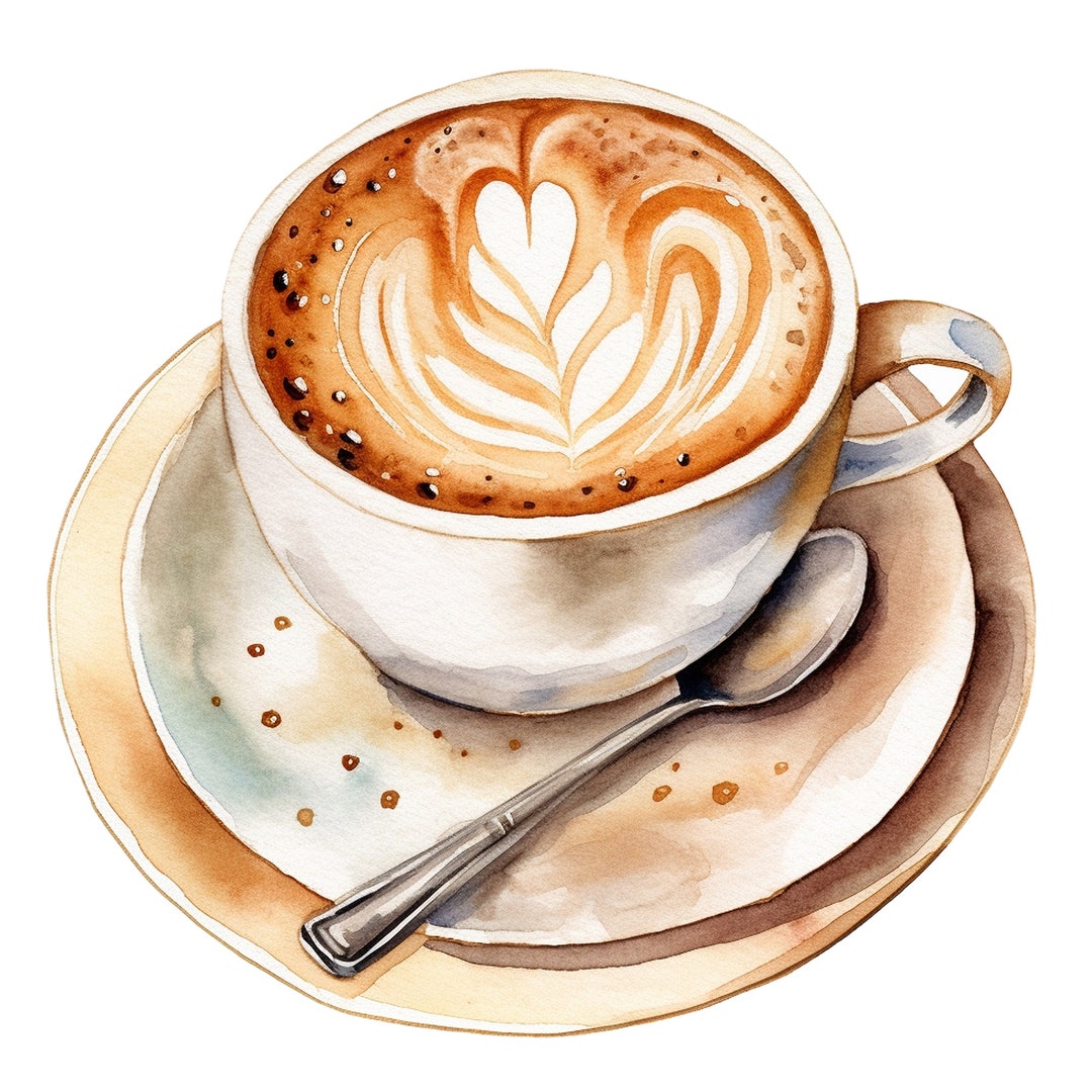 10 Watercolor Coffee Clipart Graphics - Digital Download PNG Files for ...