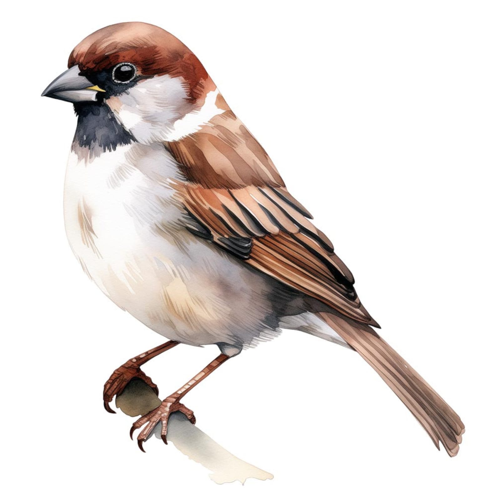 10 Sparrow Bird Watercolor Clipart Graphics - Digital Download PNG ...