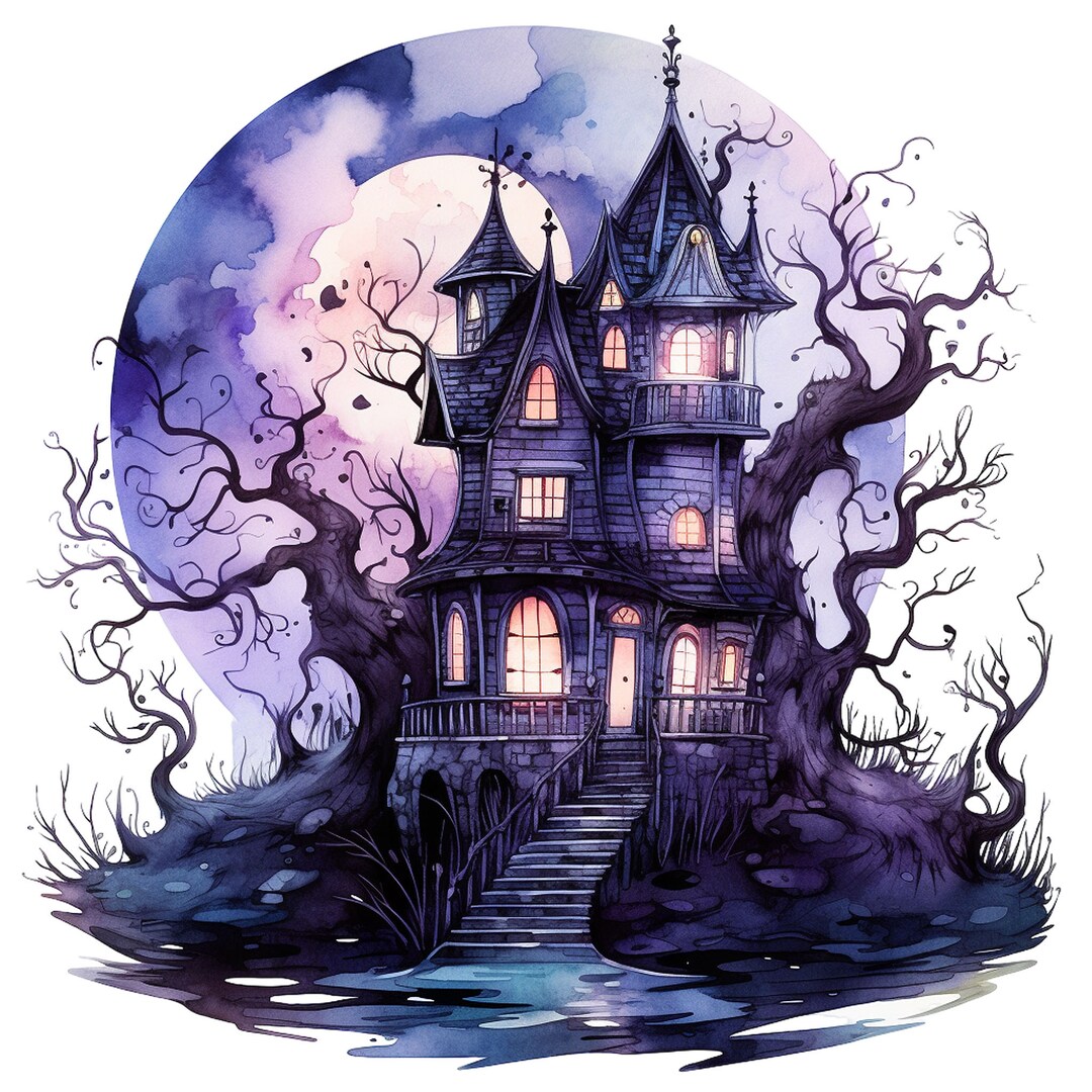 10 Halloween Watercolor Clipart Graphics Printable PNG Files for ...