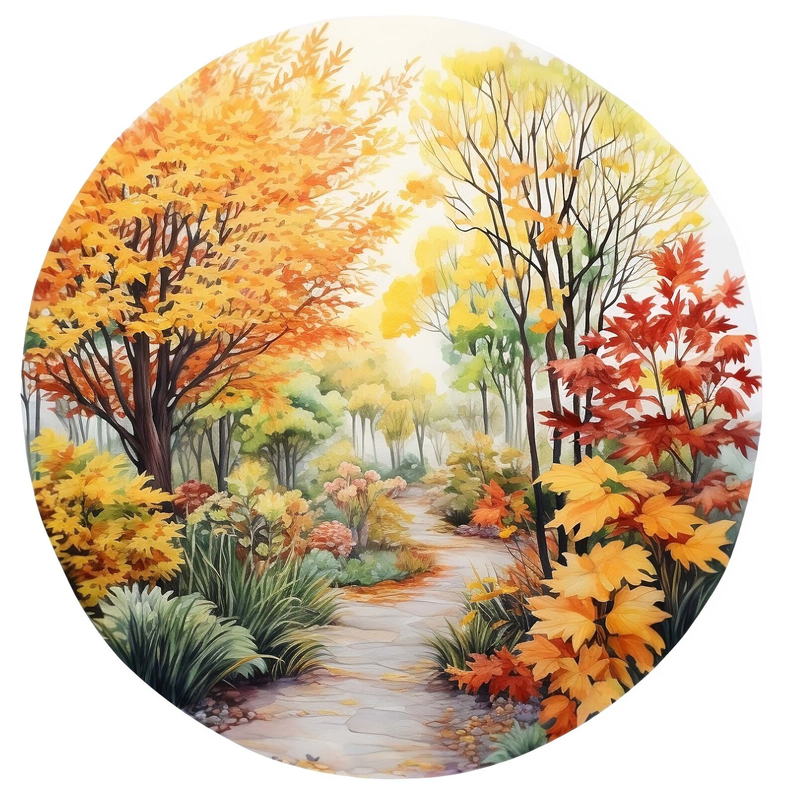 8 Watercolor Autumn Garden Landscape Clipart Graphics - Printable PNG ...