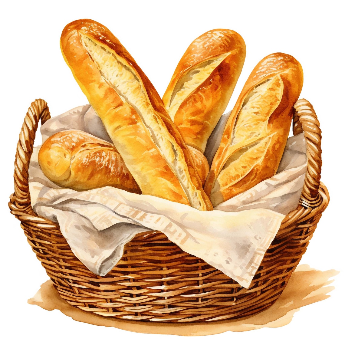 10 Watercolor French Cuisine Vol. 2 Clipart Food Graphics PNG Files for ...