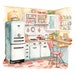 10 Cute Retro Kitchen Clipart Watercolor Graphics Digital Download PNG ...
