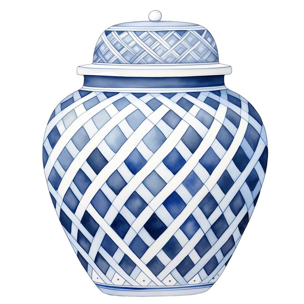 18 Chinoiserie Ginger Jar Vol. 2 Watercolor Clipart Bundle PNG Files ...