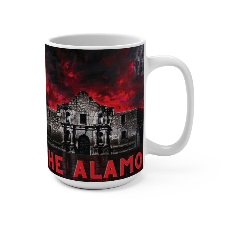 Remember the Alamo Beautiful Dark Fiery Colorful Large 15oz Mug Gift ...