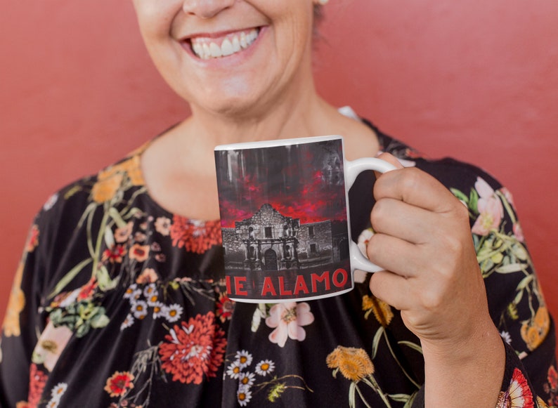 Remember the Alamo Beautiful Dark Fiery Colorful Large 15oz Mug Gift ...