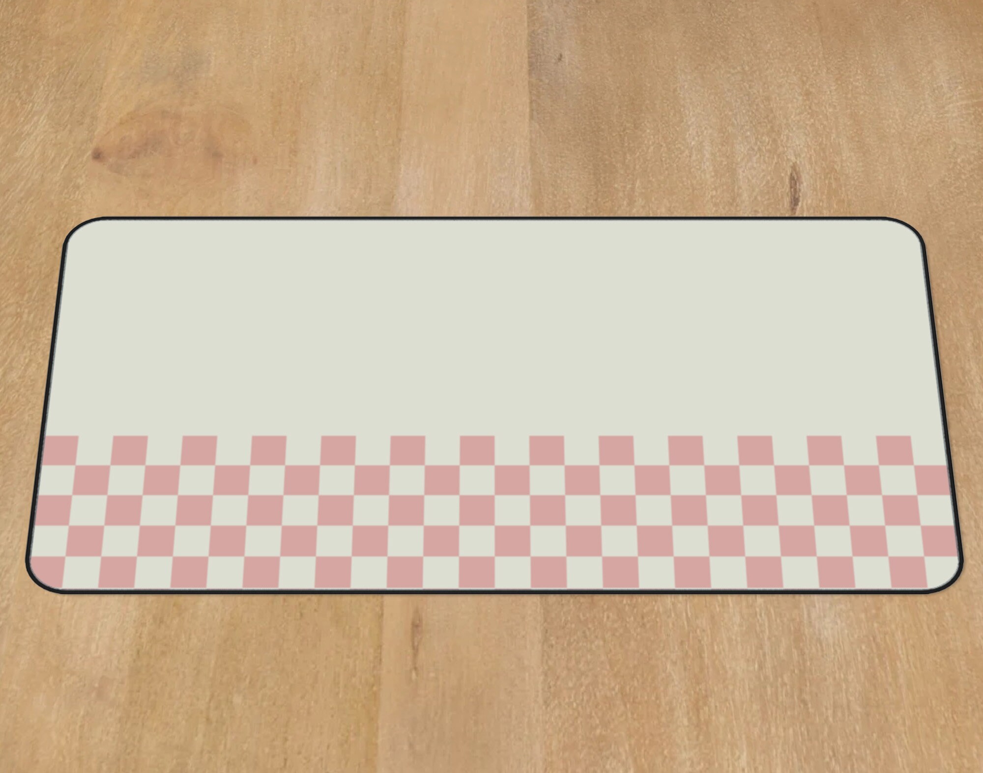 Checkered Desk Mat Pink Aesthetic Mousepad Checker Print Cute Pink ...