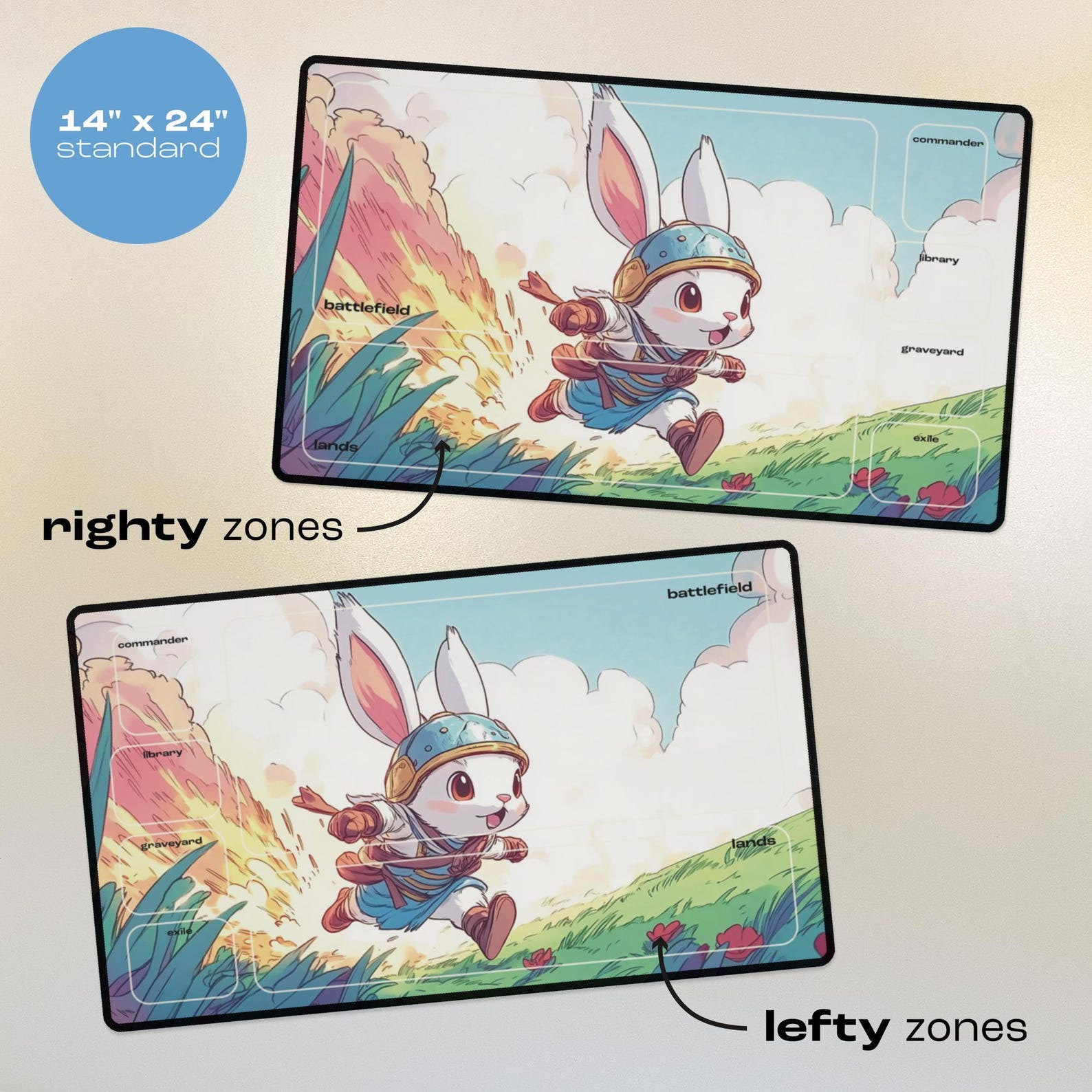 Bloomburrow Bunny MTG Playmat, Baylen the Haymaker, Cute Anime Rabbit ...