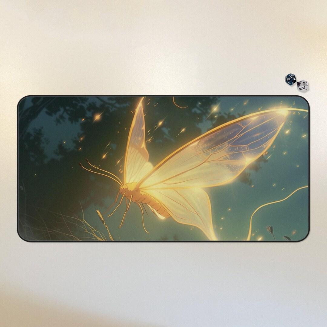 Goldenglow Moth MTG Playmat Cute Moth Desk Mat Lorcana TCG Playmat Moth ...