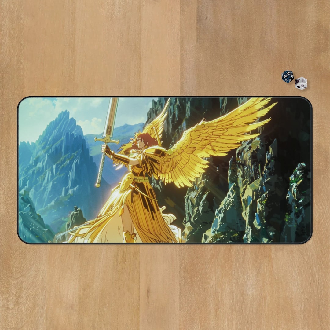 Archangel MTG Playmat Cute Anime Desk Mat Lorcana TCG Playmat Angel ...