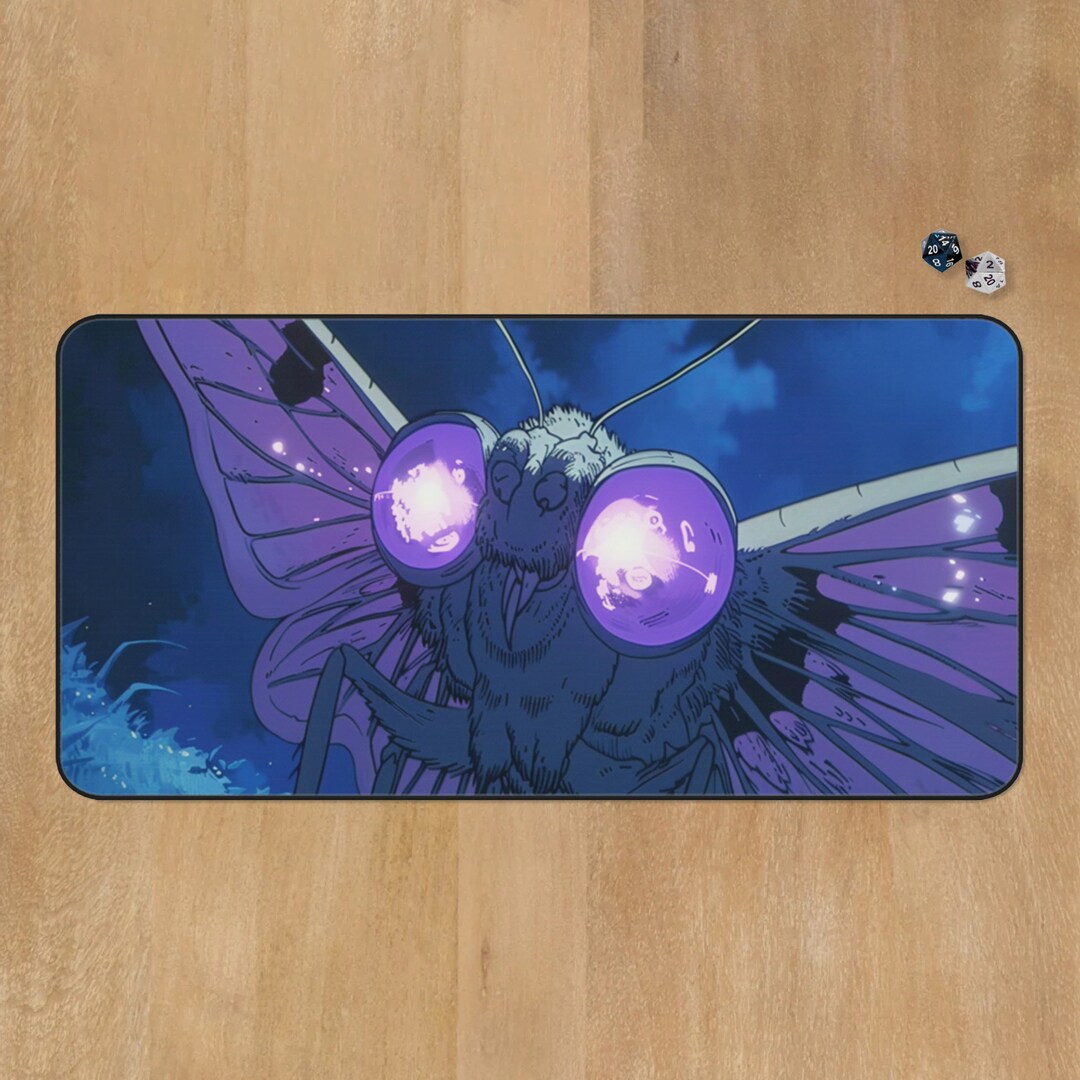 Wise Mothman MTG Playmat Fallout Gaming Mat Purple Anime Aesthetic Desk ...