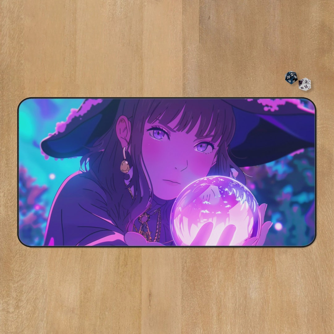 Purple Witch Desk Mat Witchy Aesthetic Mouse Pad Cute Witch MTG Playmat Lorcana TCG Play Mat - Etsy