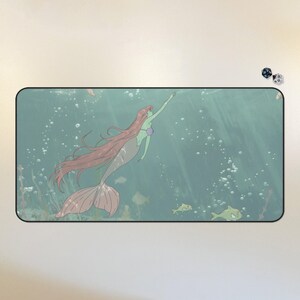 Ariel Lorcana Playmat Mermaid Desk Mat MTG Playmat Cute Art Nouveau ...