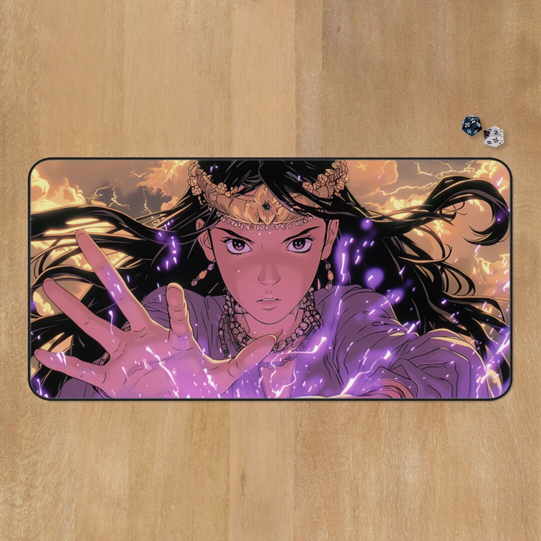 Liliana MTG Playmat Cute Anime Desk Mat Purple Lorcana TCG Playmat ...