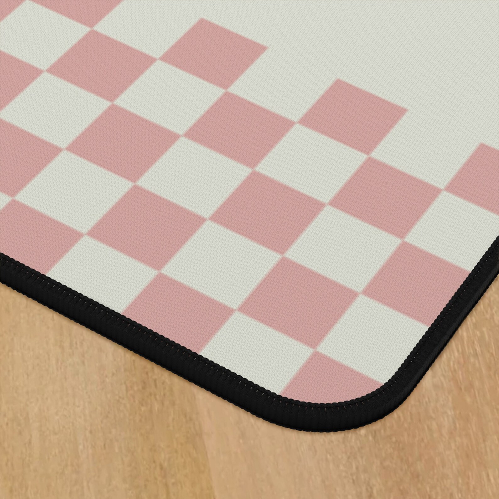 Checkered Desk Mat Pink Aesthetic Mousepad Checker Print Cute Pink ...