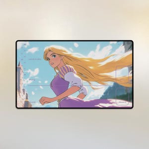 Rapunzel Lorcana Playmat With Zones, Anime Princess Desk Mat Mousepad ...