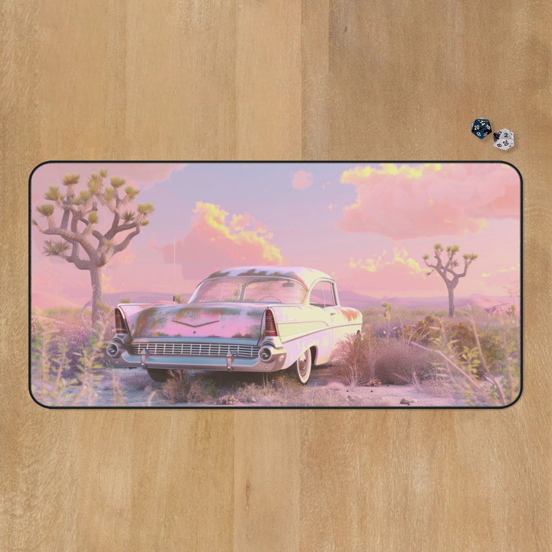 Fallout MTG Playmat 1950s Chevy Desk Mat Joshua Tree Aesthetic Desk Pad ...