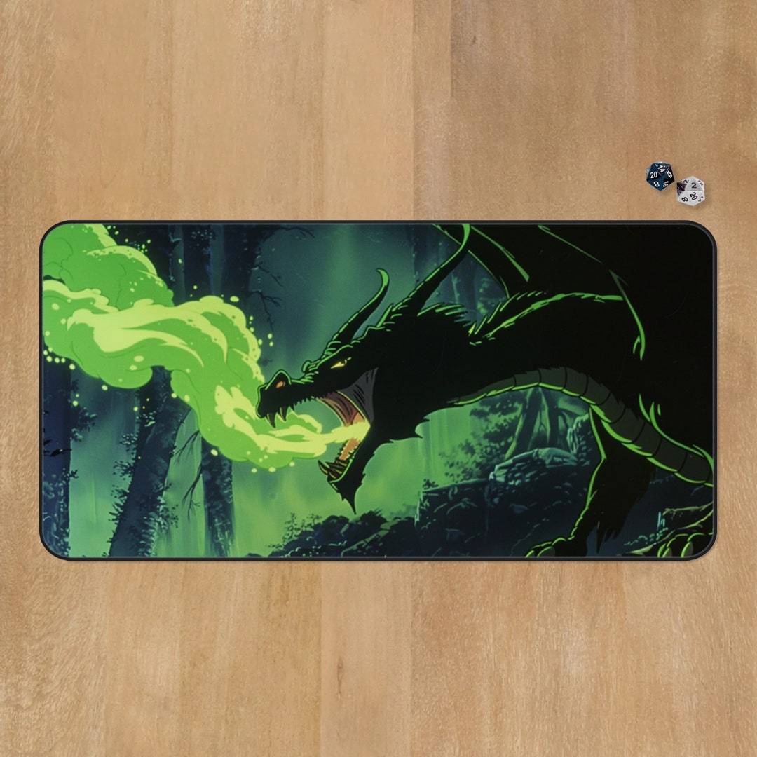Maleficent Dragon Lorcana Playmat Green Dragon MTG Playmat Anime Dragon ...