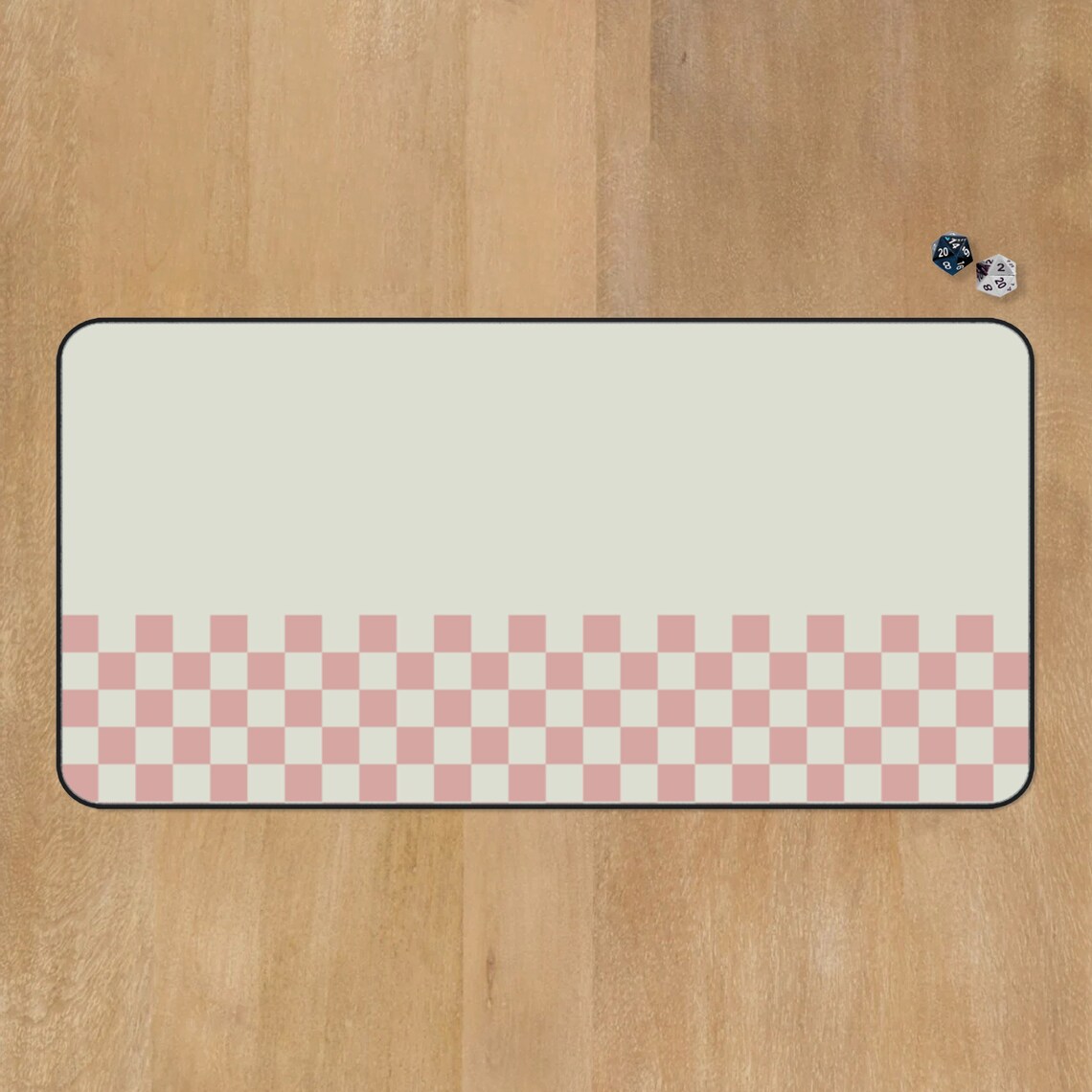Checkered Desk Mat Pink Aesthetic Mousepad Checker Print Cute Pink ...