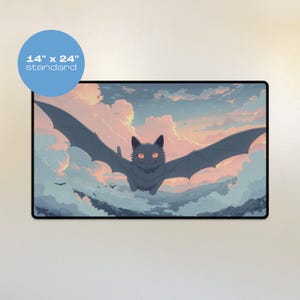 MTG Playmat Cute Cat Dragon Desk Mat Lorcana TCG Playmat Cat Dragon ...