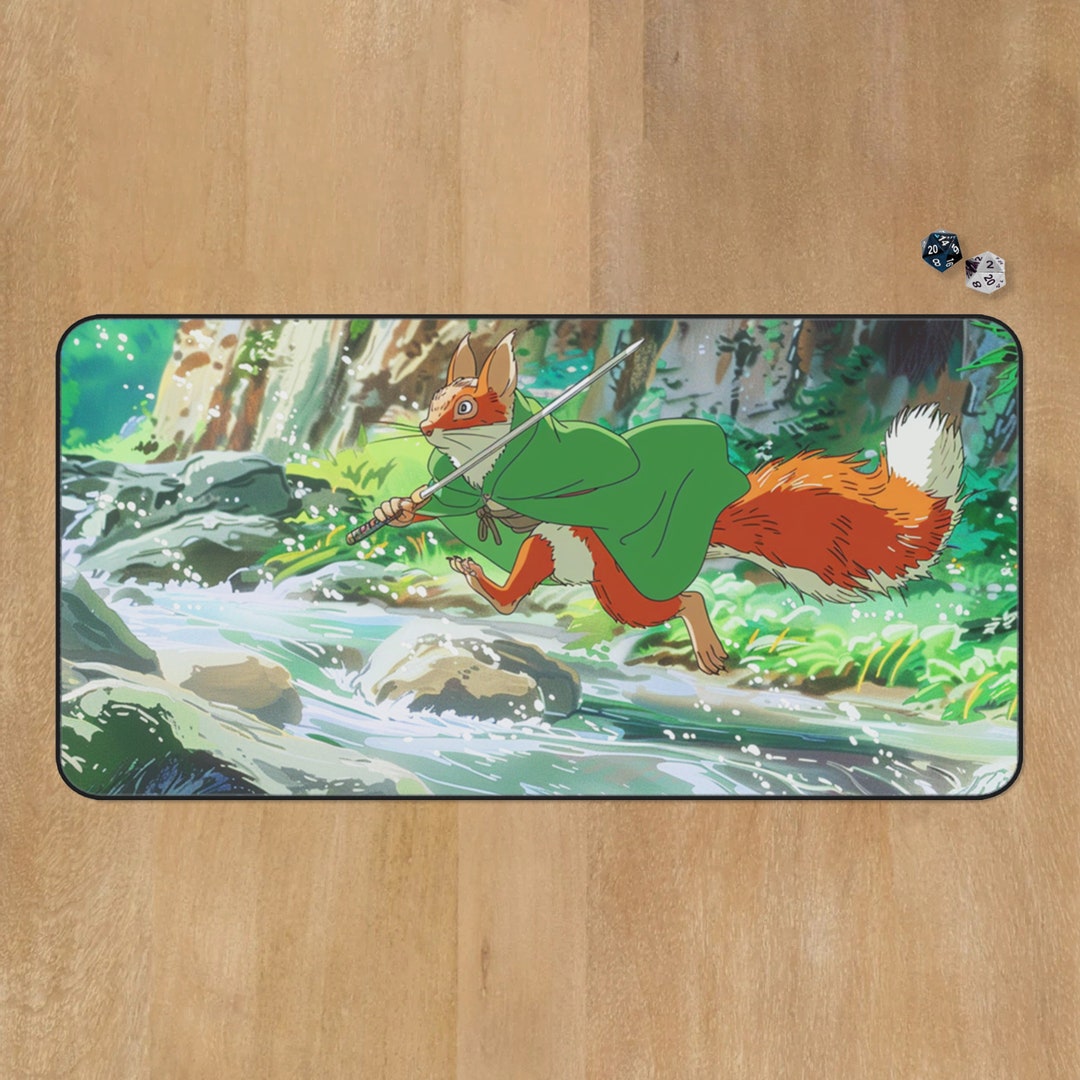 Squirrel Warrior MTG Playmat Cute Squirrel Desk Mat Lorcana TCG Playmat ...