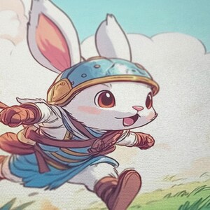Bloomburrow Bunny MTG Playmat, Baylen the Haymaker, Cute Anime Rabbit ...