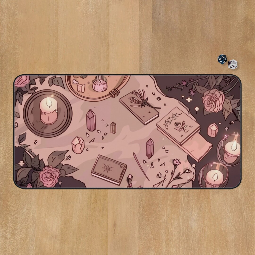 Witch Table MTG Playmat Cute Anime Desk Mat Lorcana TCG Playmat Pink ...