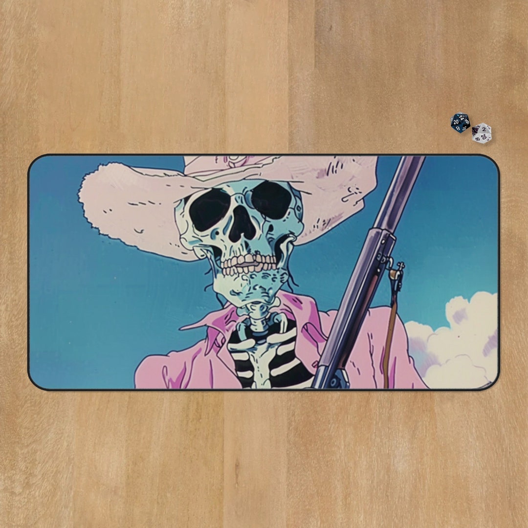 Skeleton Cowboy Desk Mat Western Aesthetic Mouse Pad Fallout MTG ...