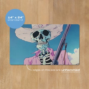 Skeleton Cowboy Desk Mat Western Aesthetic Mouse Pad Fallout MTG ...