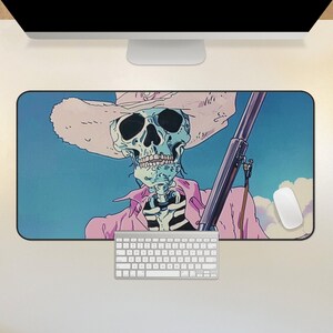 Skeleton Cowboy Desk Mat Western Aesthetic Mouse Pad Fallout MTG ...