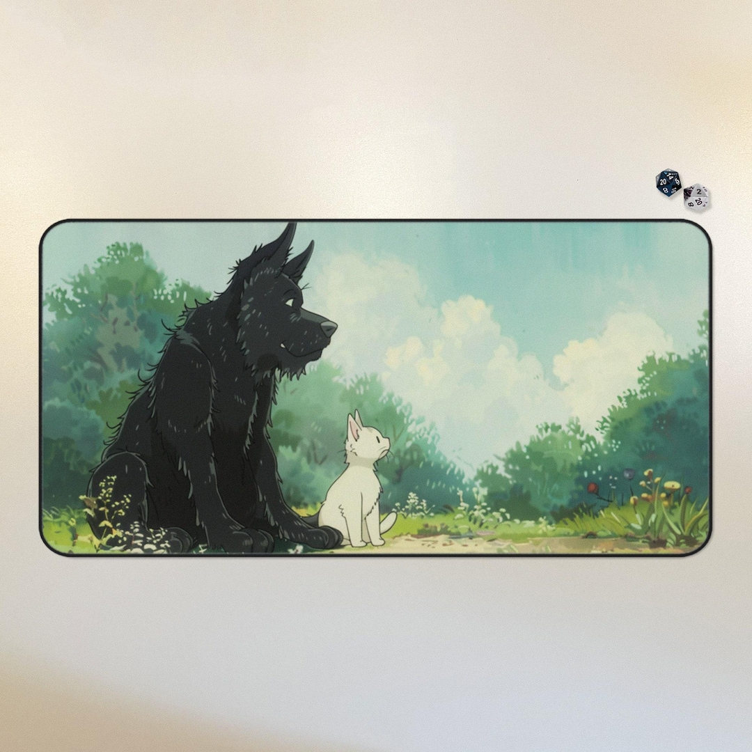 Rin & Seri MTG Playmat Cute Cat Dog Desk Mat Lorcana TCG Playmat Anime ...