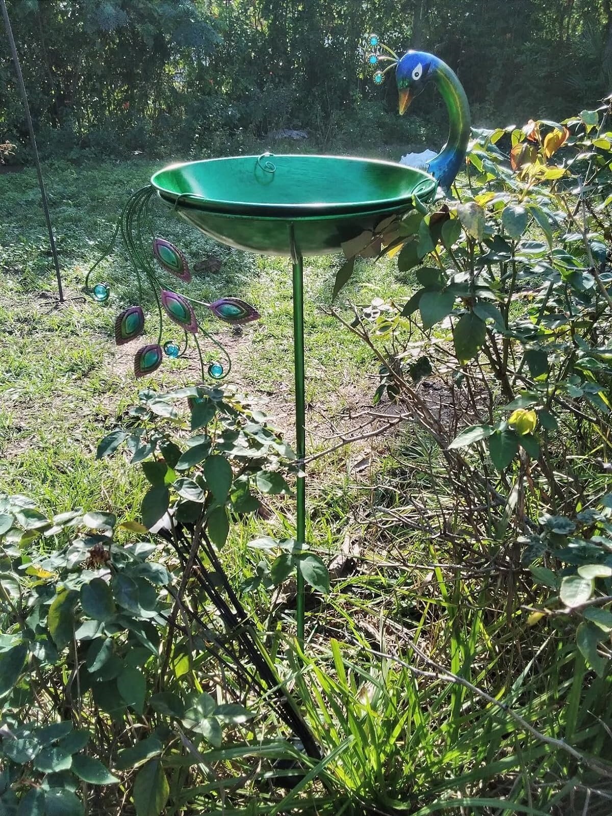 Freestanding Bird Baths Bowl With Stake Stand 5 Prongs Outside Garden ...