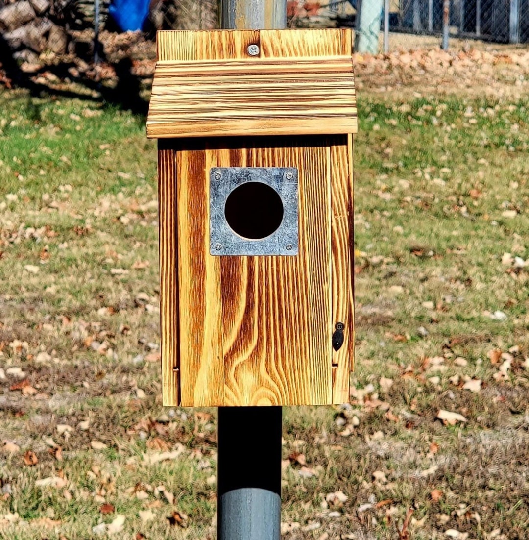 Wooden Nesting Boxes Sturdy Bird House Carbonized for Outdoor Bird ...