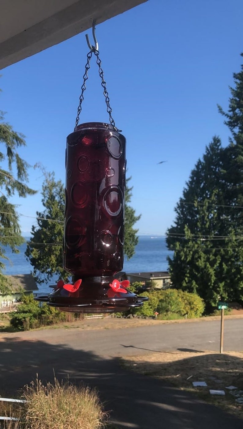 2 Pack Large Capacity Hummingbird Feeders Outdoors Hanging Red Glass ...