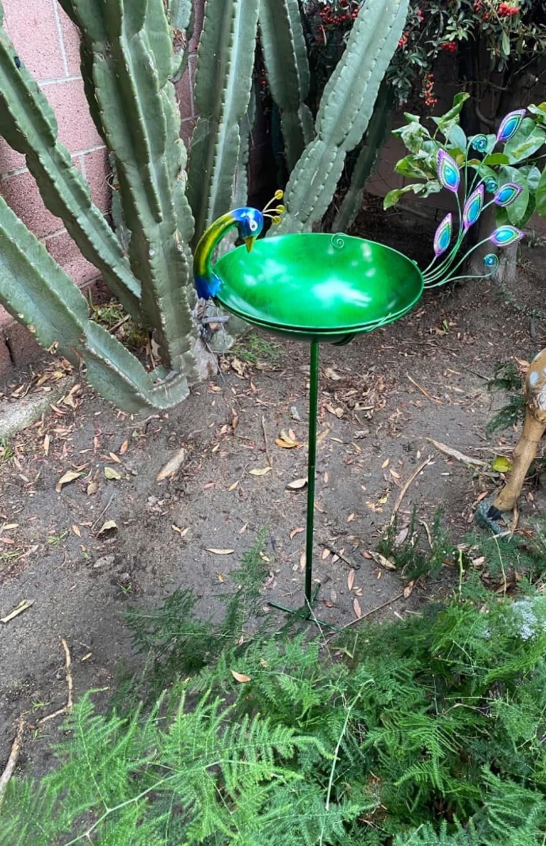 Freestanding Bird Baths Bowl With Stake Stand 5 Prongs Outside Garden ...