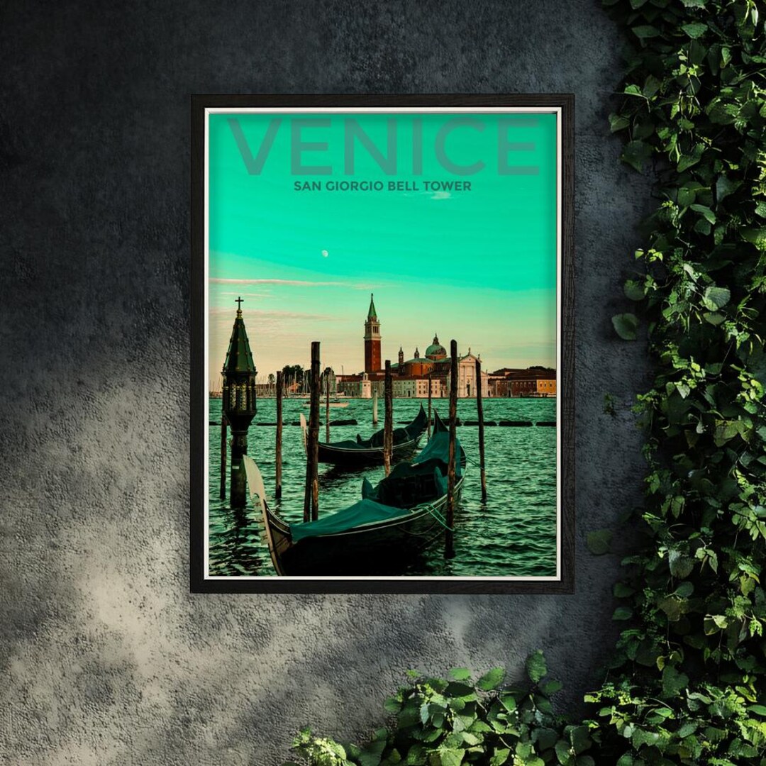 Venice Travel Poster: San Giorgio Bell Tower, Italy - Framed Art - Etsy
