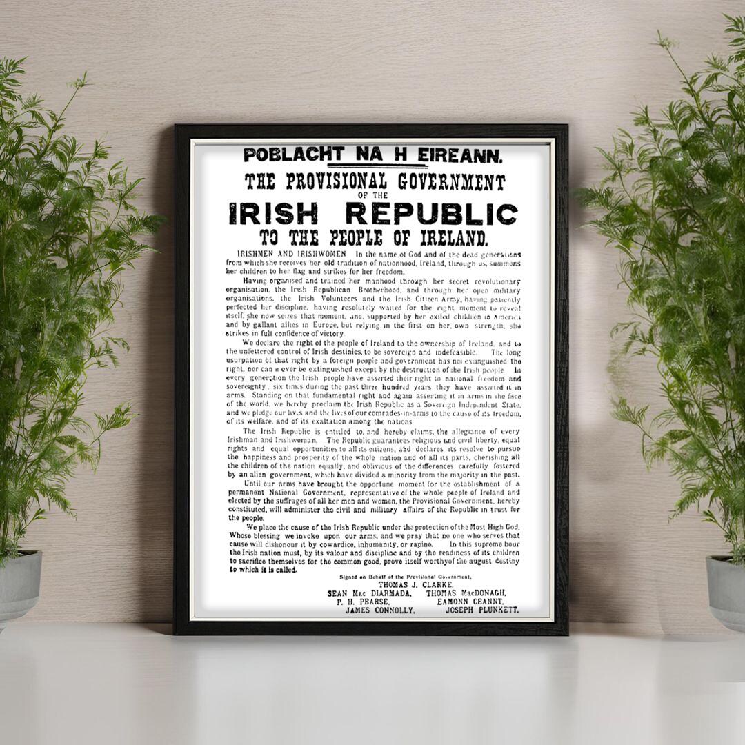 Proclamation of the Republic of Ireland - Irish Proclamation - Framed ...