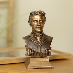 NIKOLA TESLA Bust - Statue Figurine Sculpture - Famous American ...