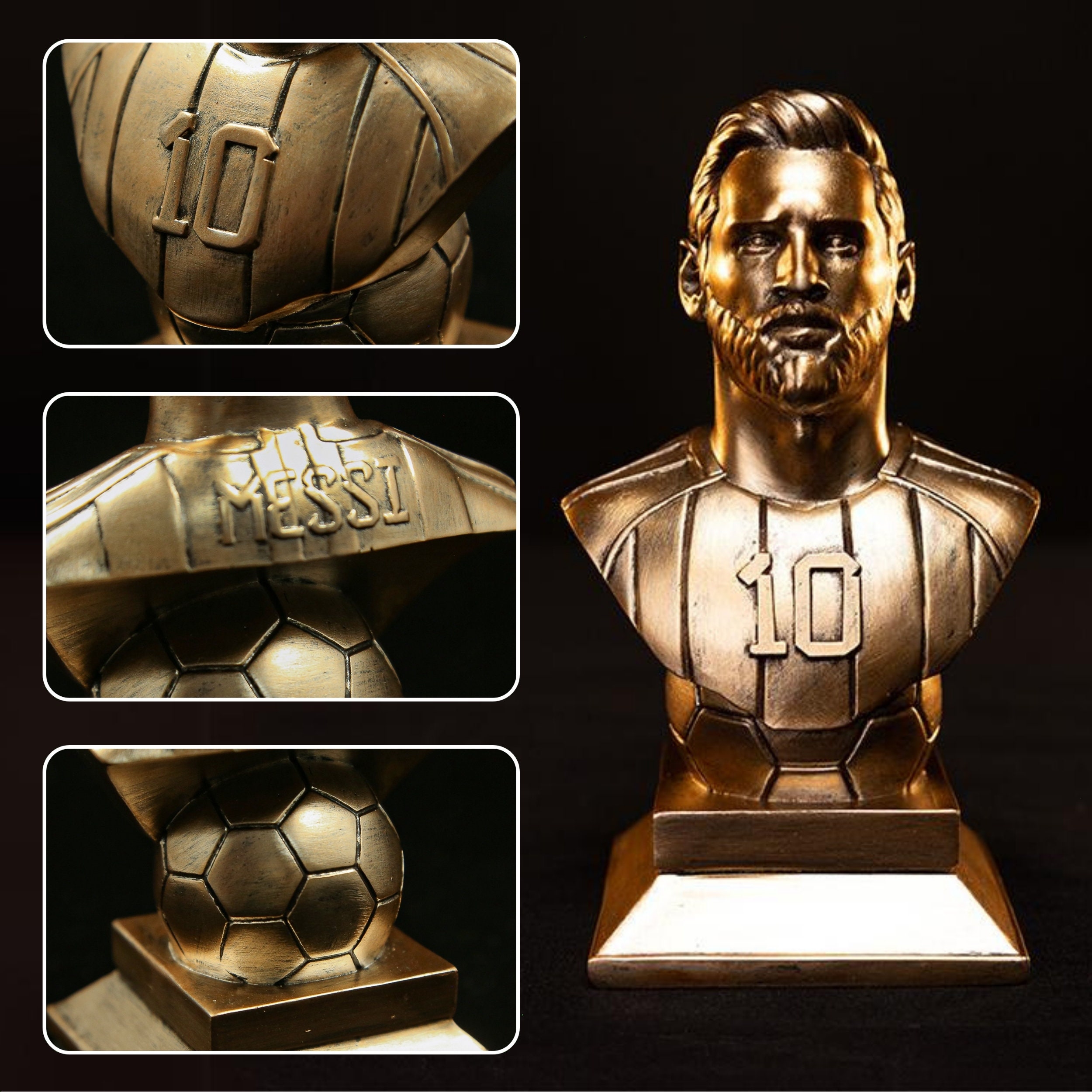 LIONEL LEO MESSI Bust - Statue Figurine Sculpture - Legendary Soccer ...