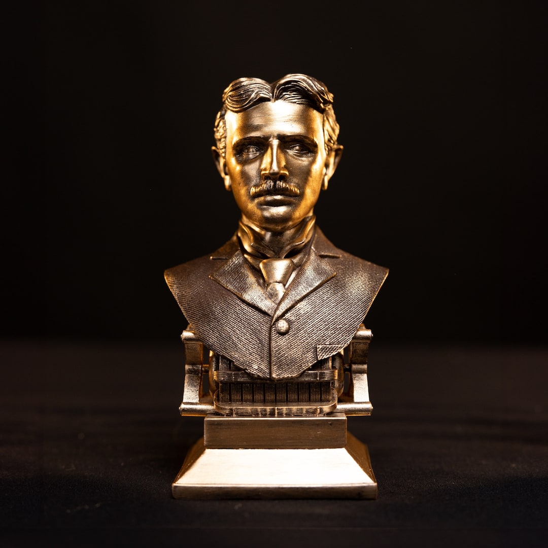 NIKOLA TESLA Bust Statue Figurine Sculpture Legendary Inventor With AC ...