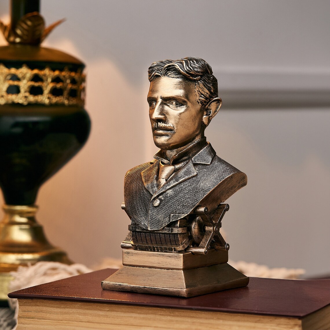 NIKOLA TESLA Bust Statue Figurine Sculpture Legendary Inventor With AC ...