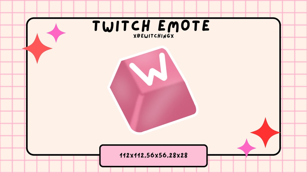 Pink W Key Emote | Twitch Emote - Etsy