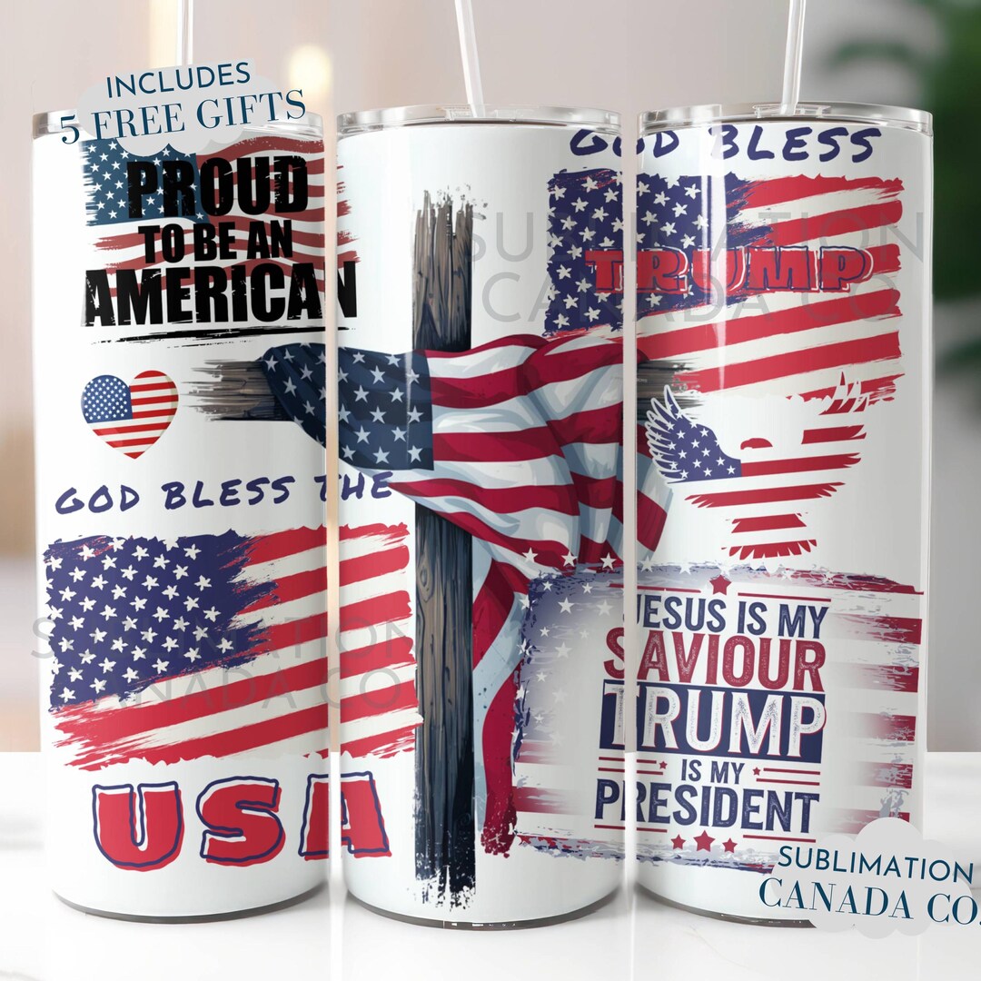 Christian Political 20 Oz Tumbler Wrap Donald Trump 2024 Tumbler Wrap ...
