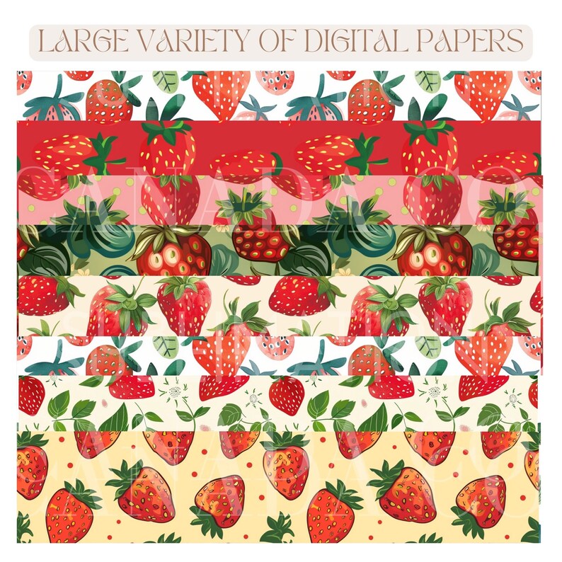 Strawberry Png Seamless Strawberry Digital Papers Strawberry Clipart ...