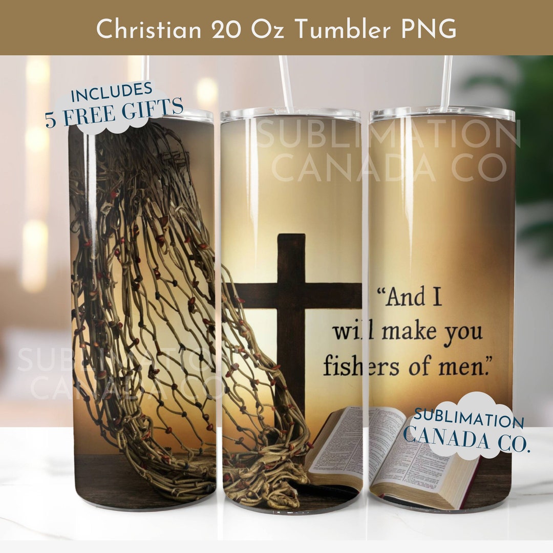 Christian Men Tumbler Wrap Png 20 Oz Fishers of Men Tumbler Wrap ...