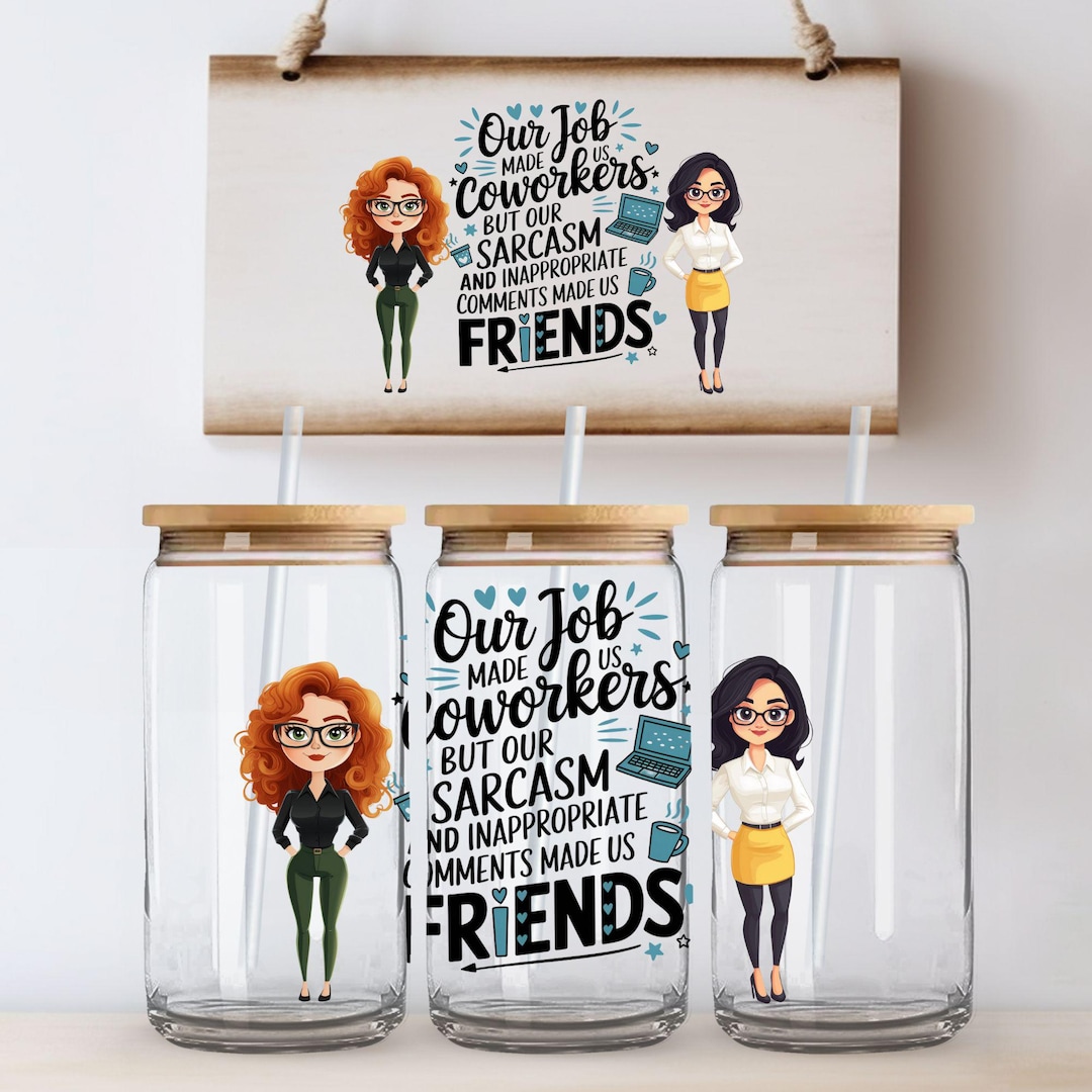 Coworker Clipart Png Work Besties Design UV DTF Coworker Quotes Bestie ...